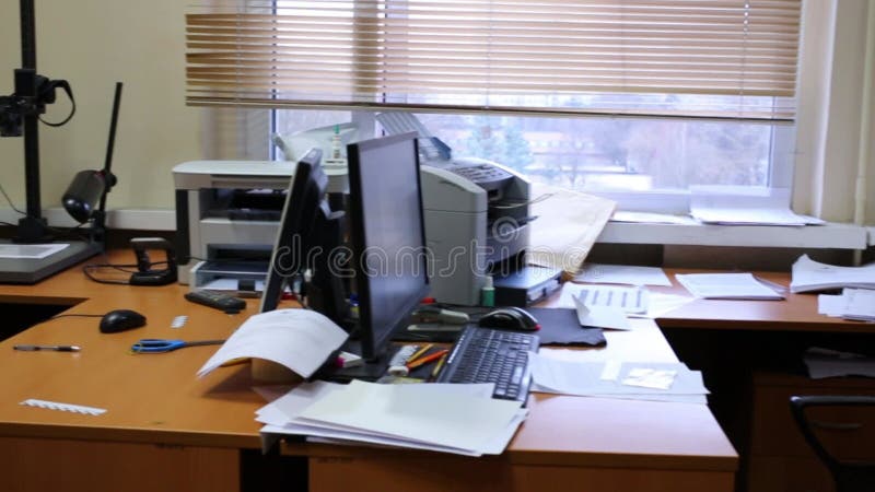 Small Modern Office with Tables, Computers and Stock Footage - Video of ...