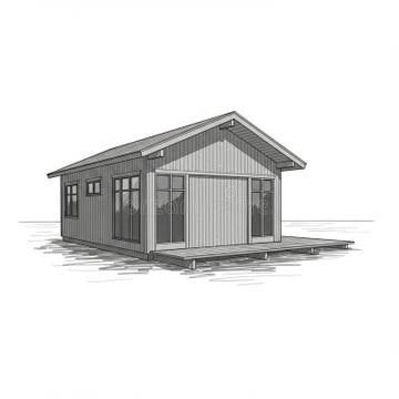 Small, Modern, Rectangular Cabin Design Features a Gable Roof with ...