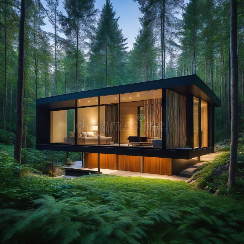 Small Modern Rectangular House in Stock Illustration - Illustration of ...