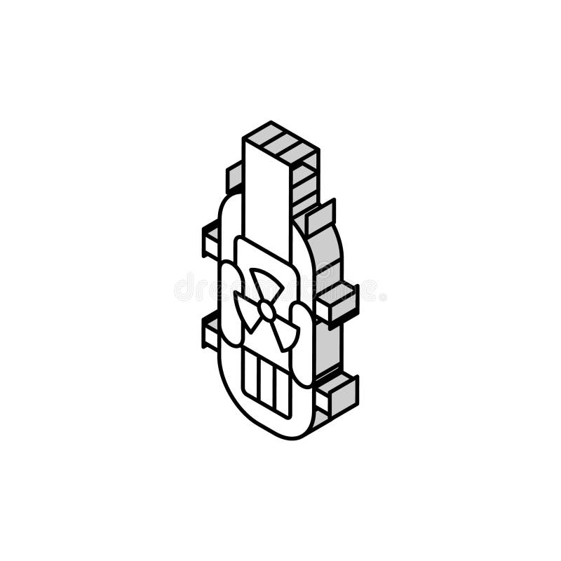 Small Modular Nuclear Reactor Future Technology Isometric Icon Vector ...
