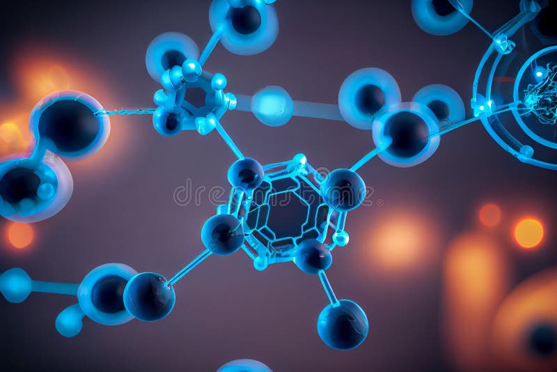 Small Molecule Close-up. Generative AI Stock Image - Image of science ...