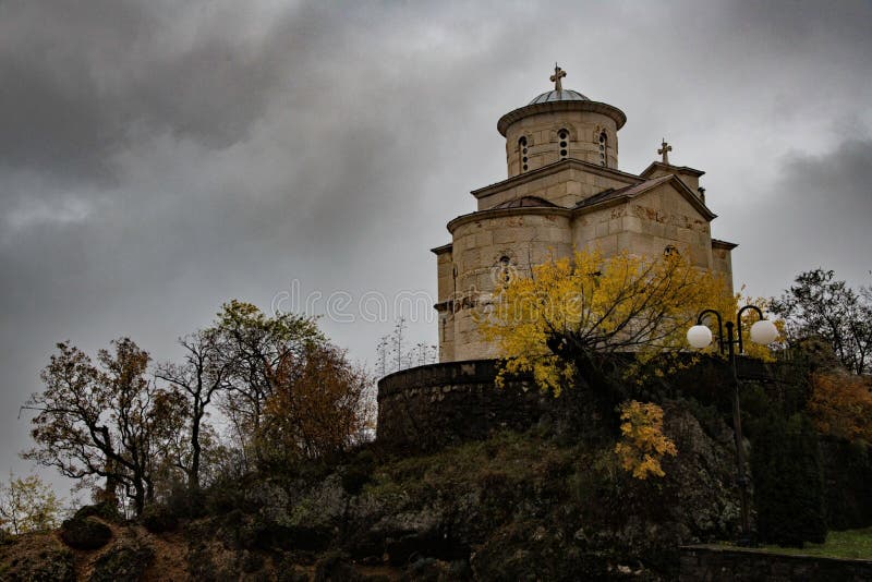 Small Monastery in Ostrog stock photo. Image of people - 263741556