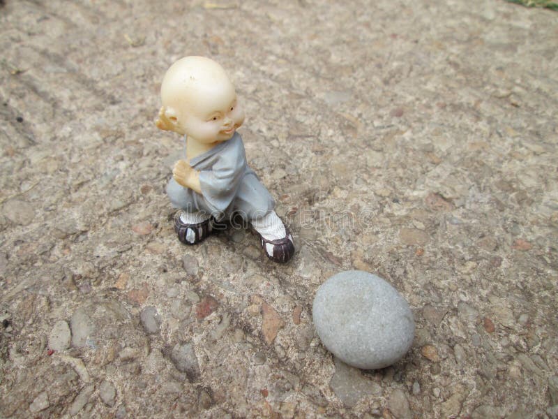 Small Monk Statue. stock image. Image of ancient, face - 101040195