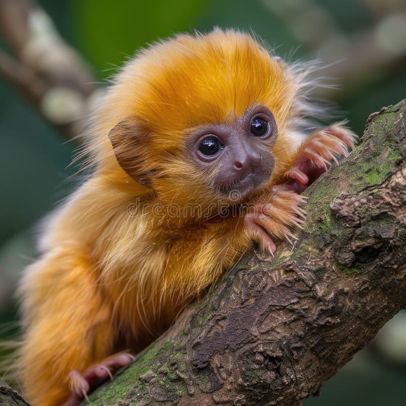 Small Monkey Sitting Top Tree Branch Looking Around Stock Photos - Free ...