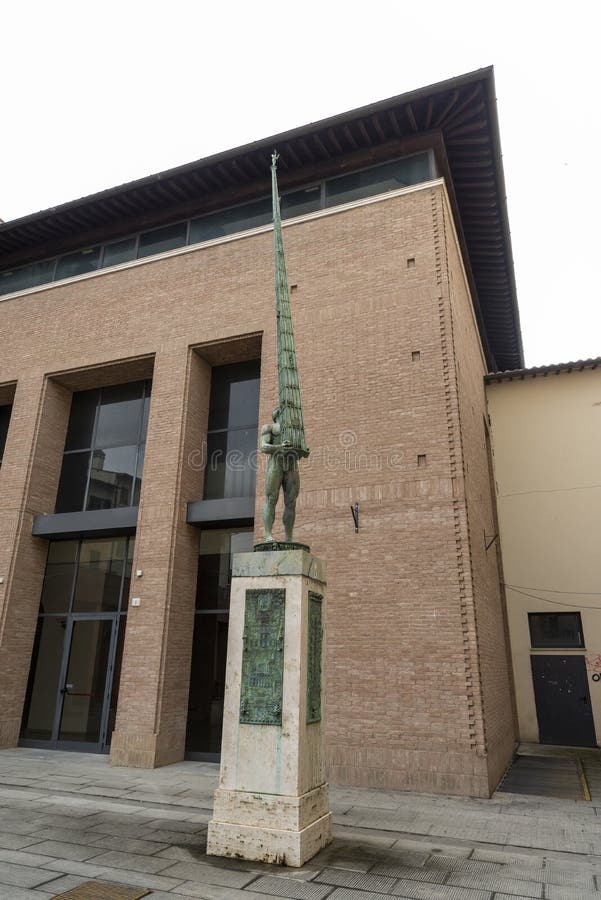 Small Monument in a Square in Foligno Editorial Stock Photo - Image of ...