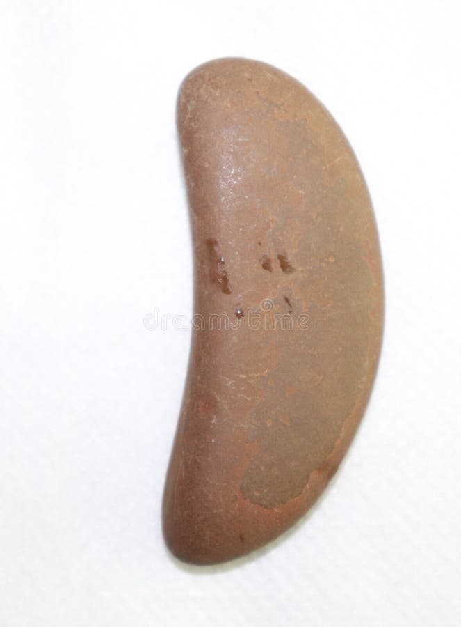 Rock, Moon Shaped, Brown, Smooth, White Background Stock Image - Image ...