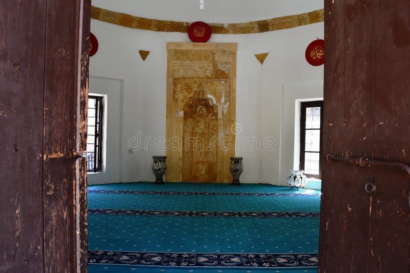 Small Mosque with Blue Carpet Stock Image - Image of architecture ...