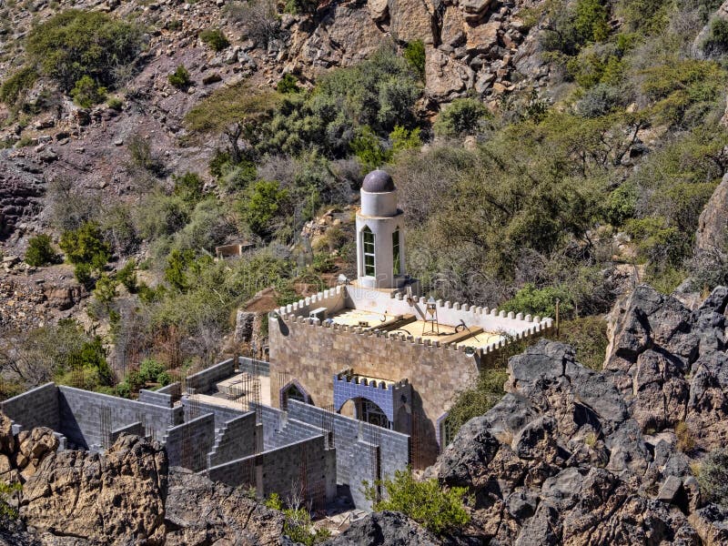 Small Mosque in Deep Valley, Oman Stock Image - Image of tourism, track ...
