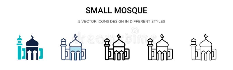 Small Mosque Icon in Filled, Thin Line, Outline and Stroke Style ...