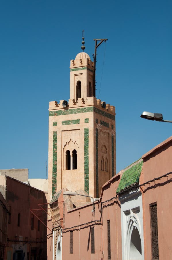 Small Mosque in Marrakech stock image. Image of blue - 21840475