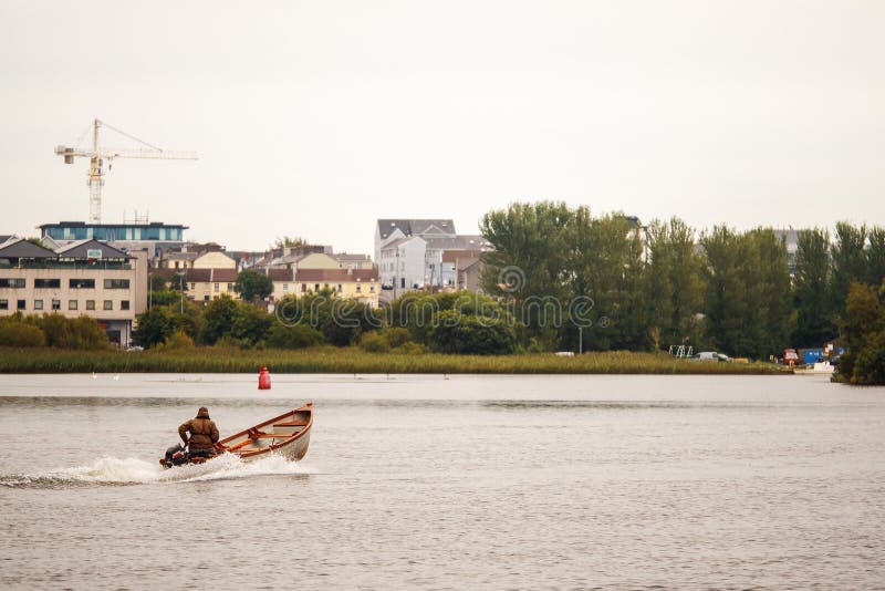 Small Motor Boat Moving in a River Editorial Photo - Image of ...