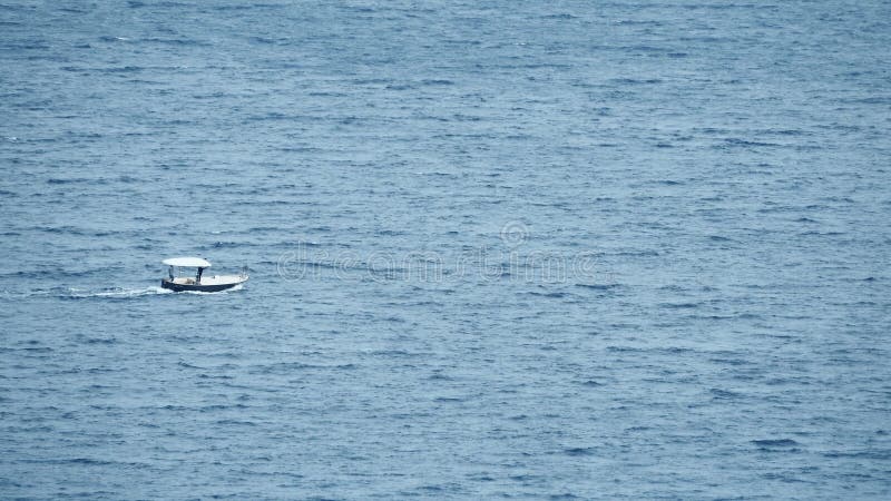 Small Motorboat Moving at Sea Stock Photo - Image of transportation ...