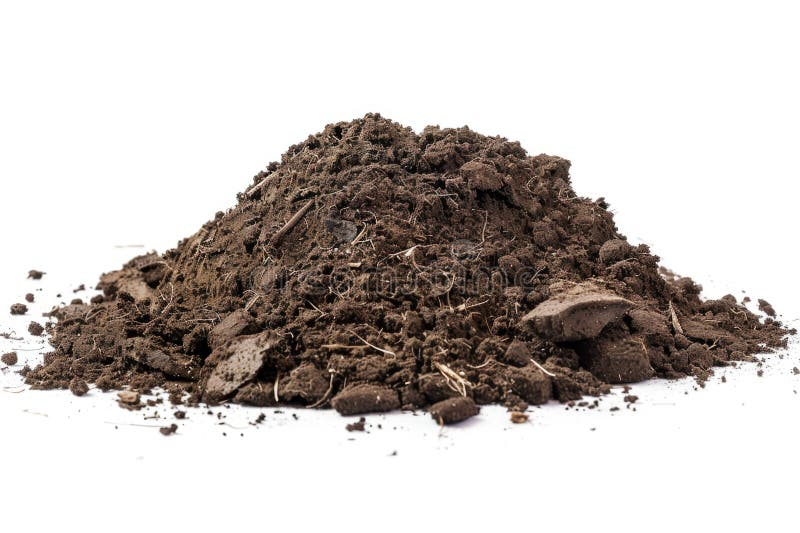 A Small Mound of Dirt Sits on a Clean White Surface Stock Image - Image ...