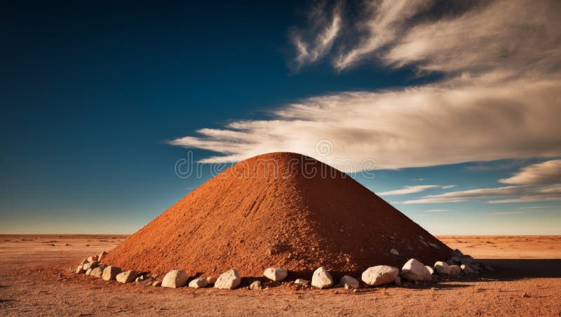 Small Mound of Dirt and Stones on a Barren Landscape during Daylight ...