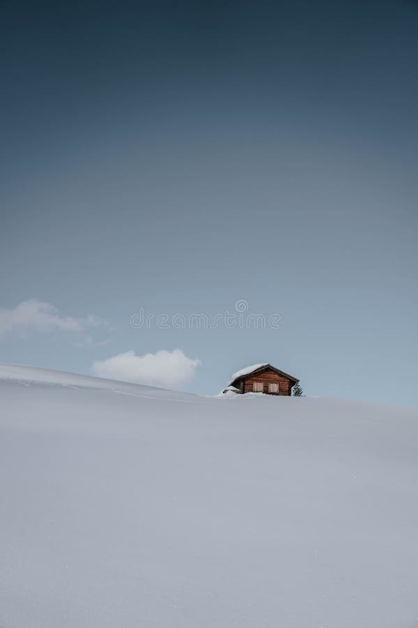 Small Hut in the Mountains in the Winter Time Stock Photo - Image of ...