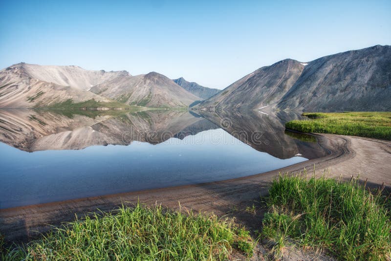 Small Mountain Lake in Mountains Stock Photo - Image of cloudscape ...