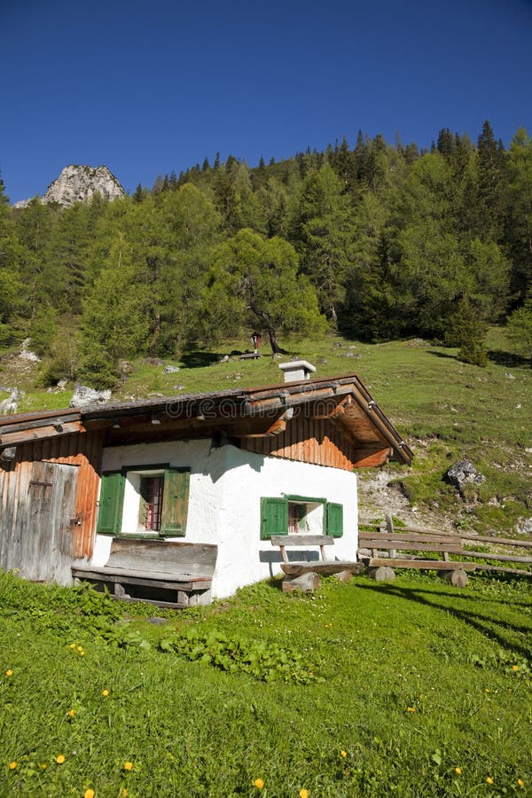 Small Mountain Lodge in the Alps Stock Image - Image of house, mountain ...