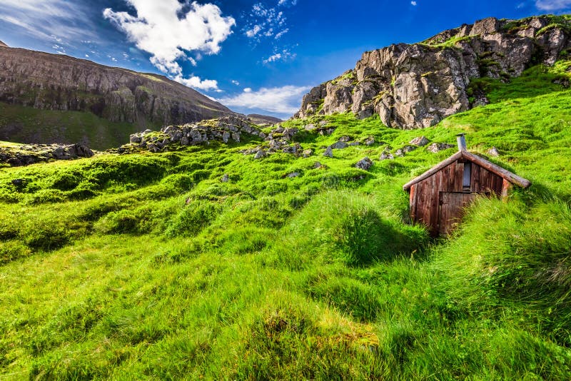 Small Mountain Shack, Iceland Stock Image - Image of scenic ...