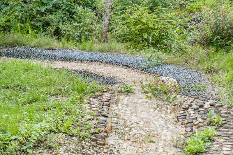 Small Mountain Stream Flowing Over Pebbles Stock Image - Image of ...