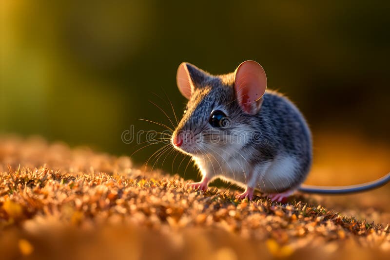 This Small Mouse is Basked in the Soft Glow of a Sunset, Surrounded by ...