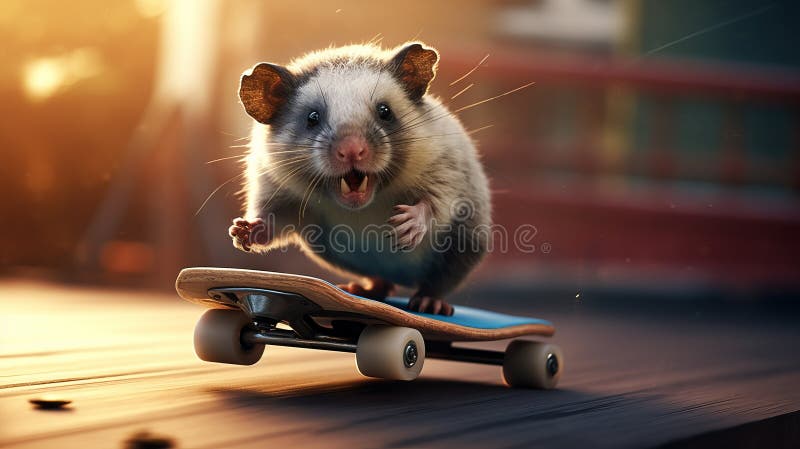 Vibrant Vray Tracing: a Rat Skateboarding in Hyper-realistic ...