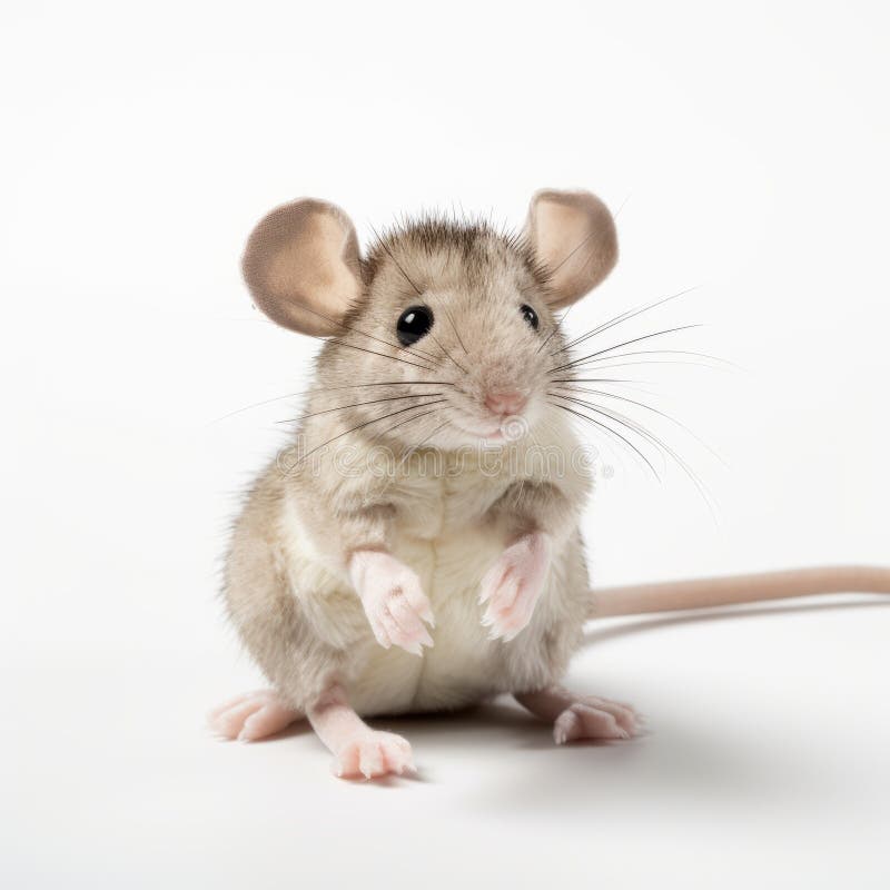 High-key Lighting Mouse: a Small Mouse with Extended Front Paw in a ...