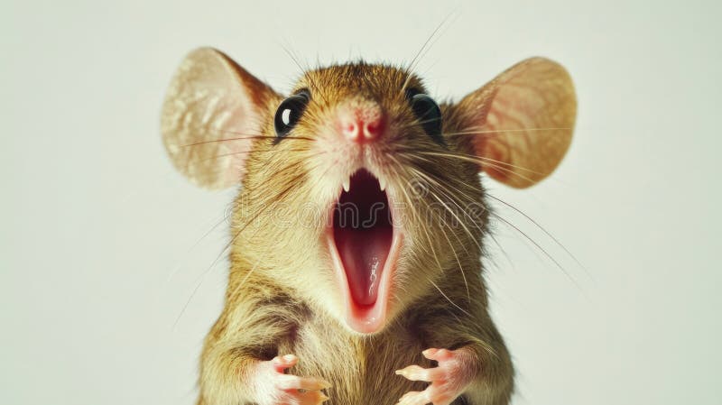 A Small Mouse with Its Mouth Wide Open, Suitable for Illustrations ...