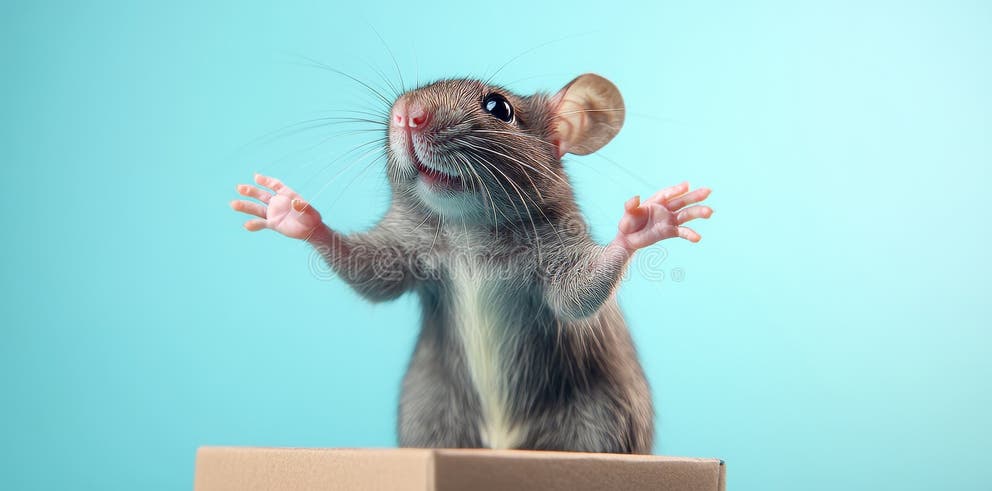 A Small Mouse is Shown Standing Upright with Its Hands Clasped Together ...