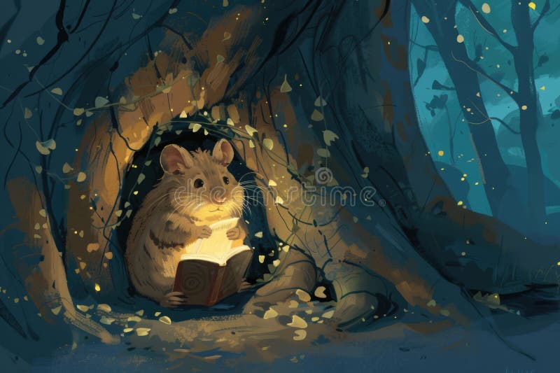 A Small Mouse Sits Nestled within the Roots of a Large Tree ...
