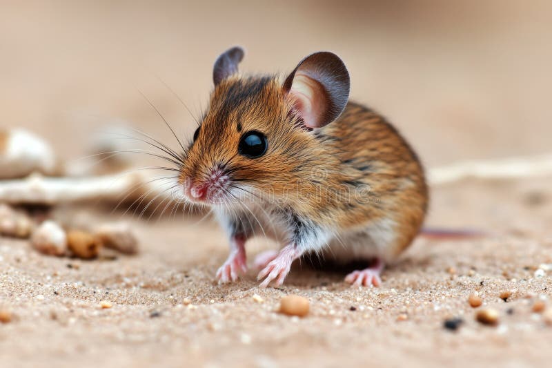 A Small Mouse Sitting on the Surface of Sand Stock Illustration ...