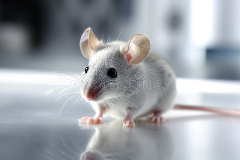 Small Mouse Sitting on Table. Stock Illustration - Illustration of tail ...