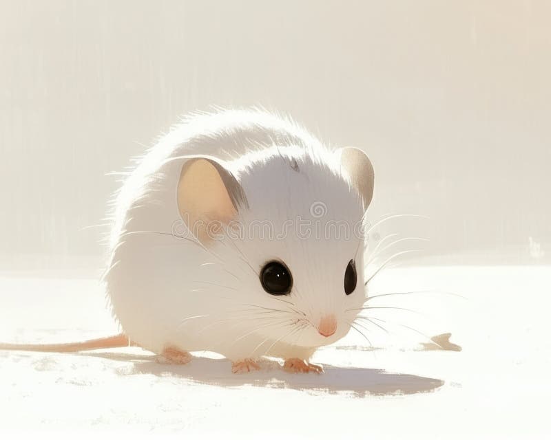 A Small Mouse with a Tiny Pink Nose Stock Illustration - Illustration ...