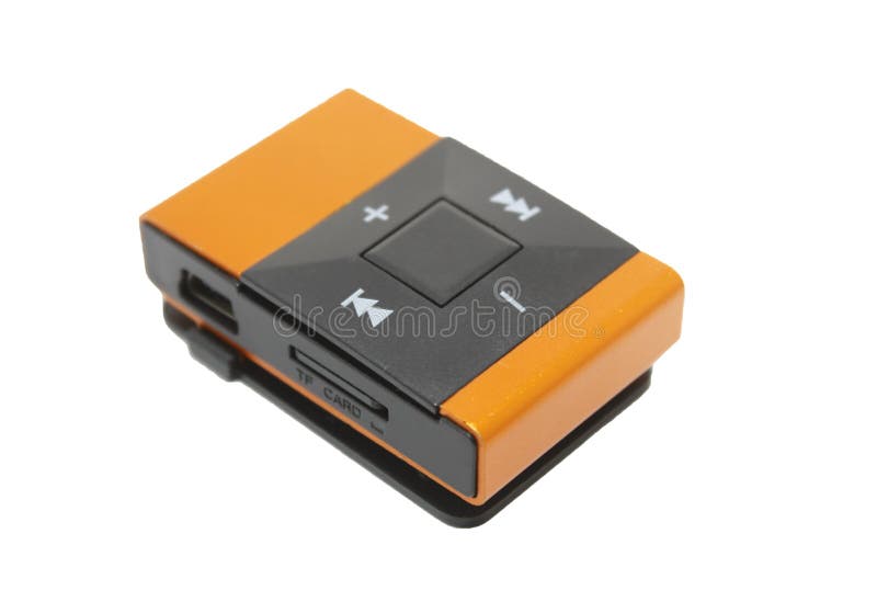 Small mp3 player on white stock photo. Image of audio - 43950810