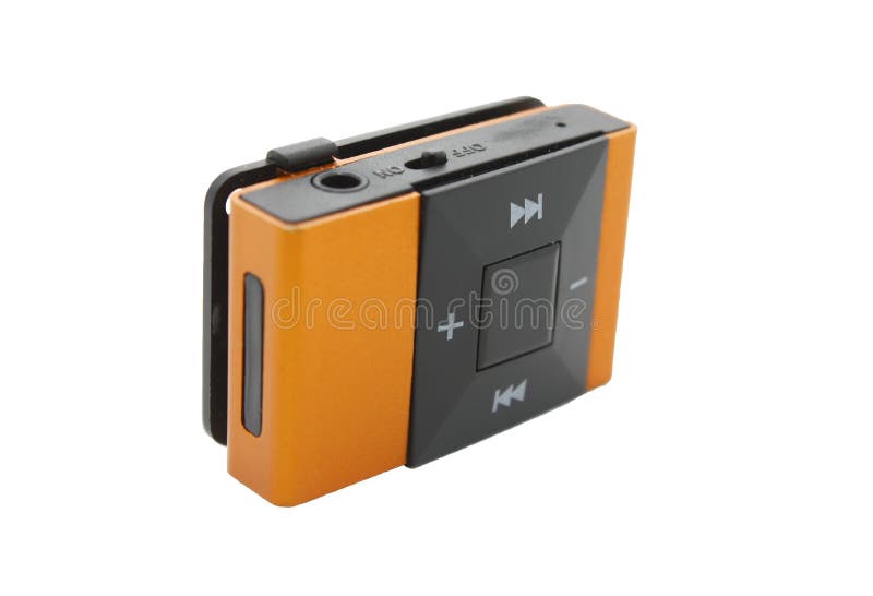 Small mp3 player on white stock image. Image of device - 43950999