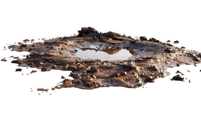 A Small Muddy Puddle Sits on a Clean White Surface Stock Photo - Image ...