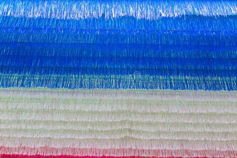 Small Multi-color Plastice Strips Hanging from the Roof Stock Photo ...