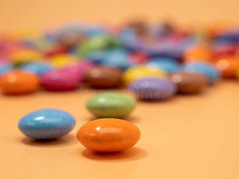Small Multi-colored Round Candies. Sweets Covered with Sugar Icing ...