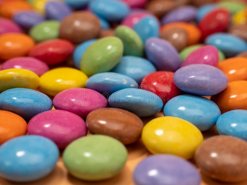 Small Multi-colored Round Candies. Sweets Covered with Sugar Icing ...