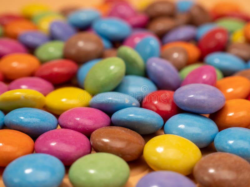 Small Multi-colored Round Candies. Sweets Covered with Sugar Icing ...