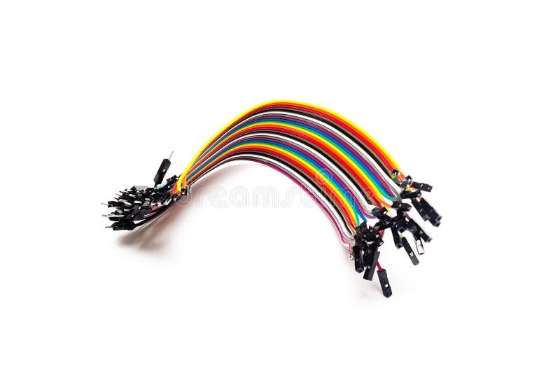 Small Multi Colored Wires for Electronics, Isolated Stock Image - Image ...
