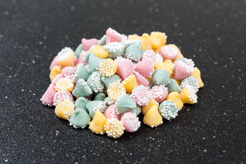 Small Multicolored Drops with Sugar Ball Coating Mints Stock Photo ...