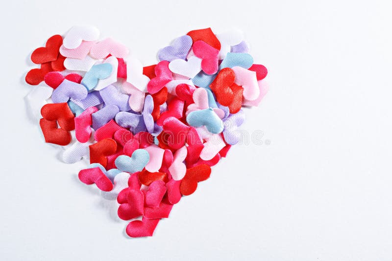 Small Multicolored Hearts on White Background Stock Image - Image of ...