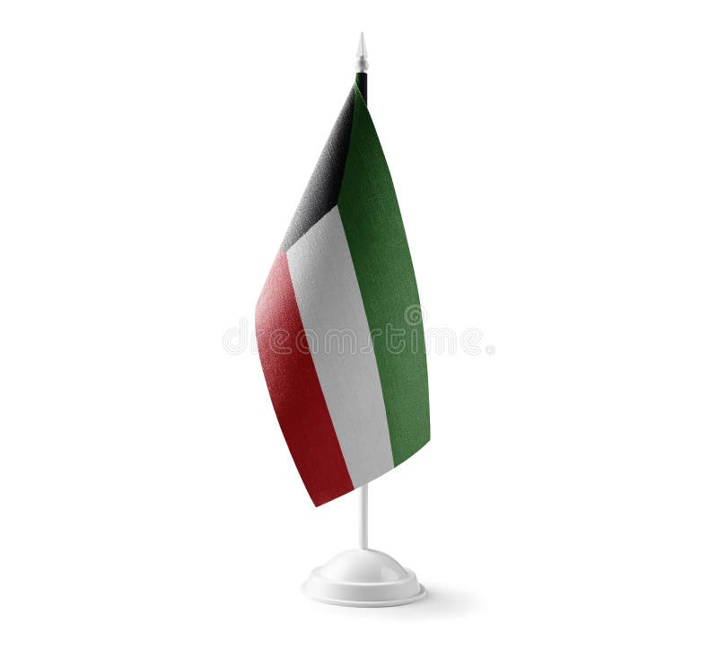 Small National Flag of the Kuwait on a White Background Stock Image ...