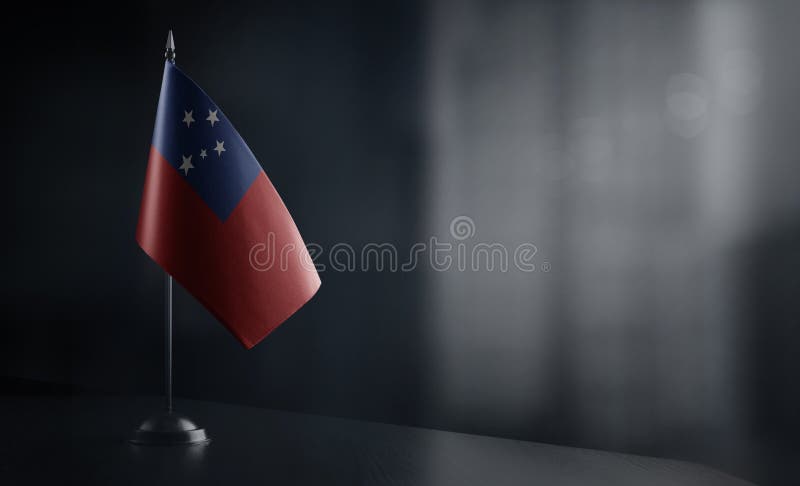 Small National Flag of the Samoa on a Black Background Stock Photo ...