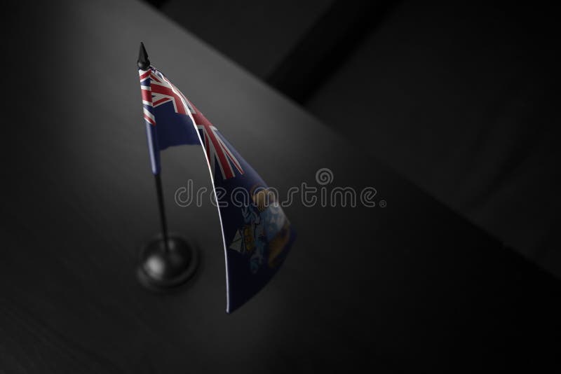 Small National Flag of the Tristan Da Cunha on a Black Background Stock ...