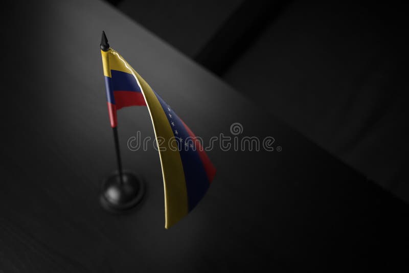 Small National Flag of the Venezuela on a Black Background Stock Image ...
