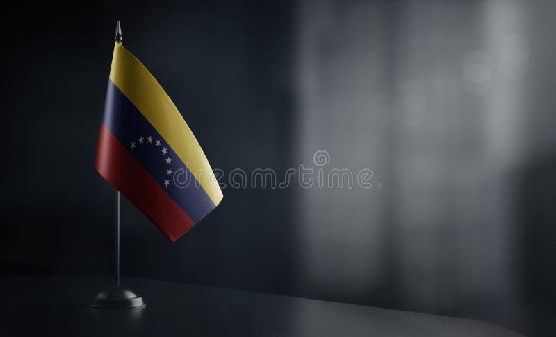 Small National Flag of the Venezuela on a Black Background Stock ...
