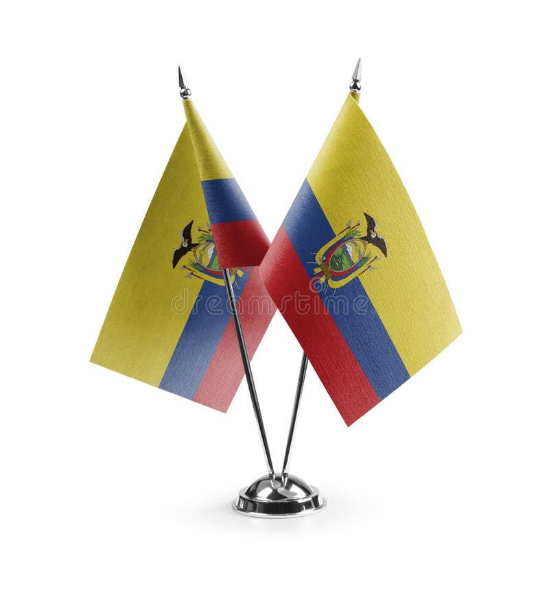 Small National Flags of the Ecuador on a White Background Stock Image ...
