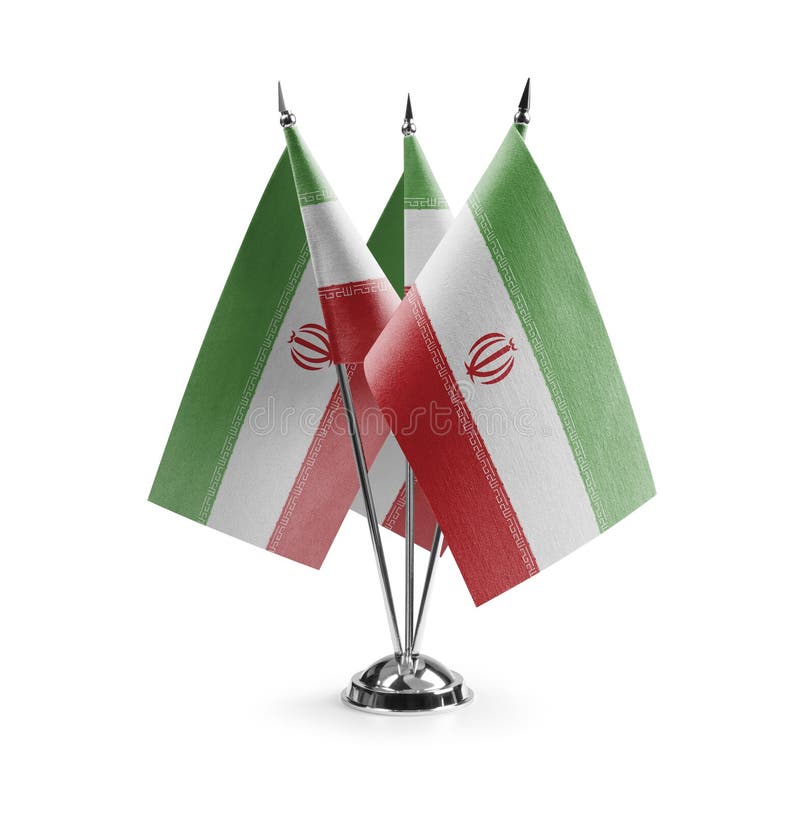 Small National Flags of the Iran on a White Background Stock Image ...