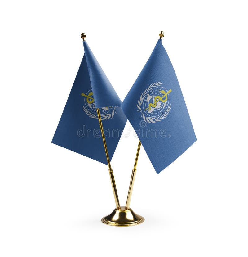 Small National Flags of the World Health Organization WHO on a White ...